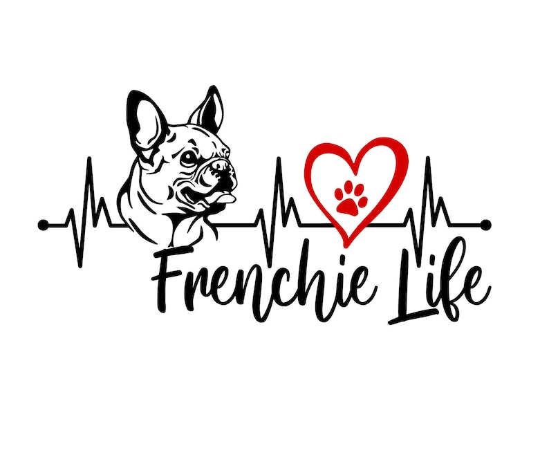 Frenchie Life Heartbeat Vinyl Car Decal - Etsy