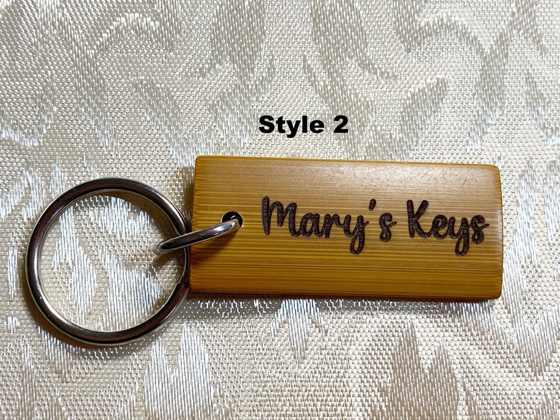 Custom Engraved Wood Key Fob - Etsy