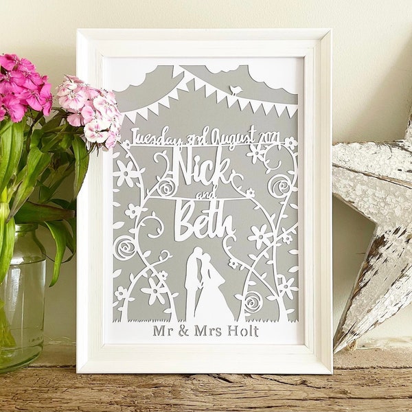 Wedding Papercut - Etsy UK