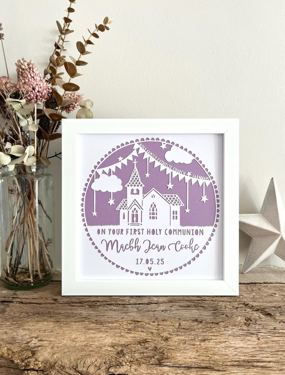 Personalised Gift First Holy Communion Papercut Boy Girl - Etsy