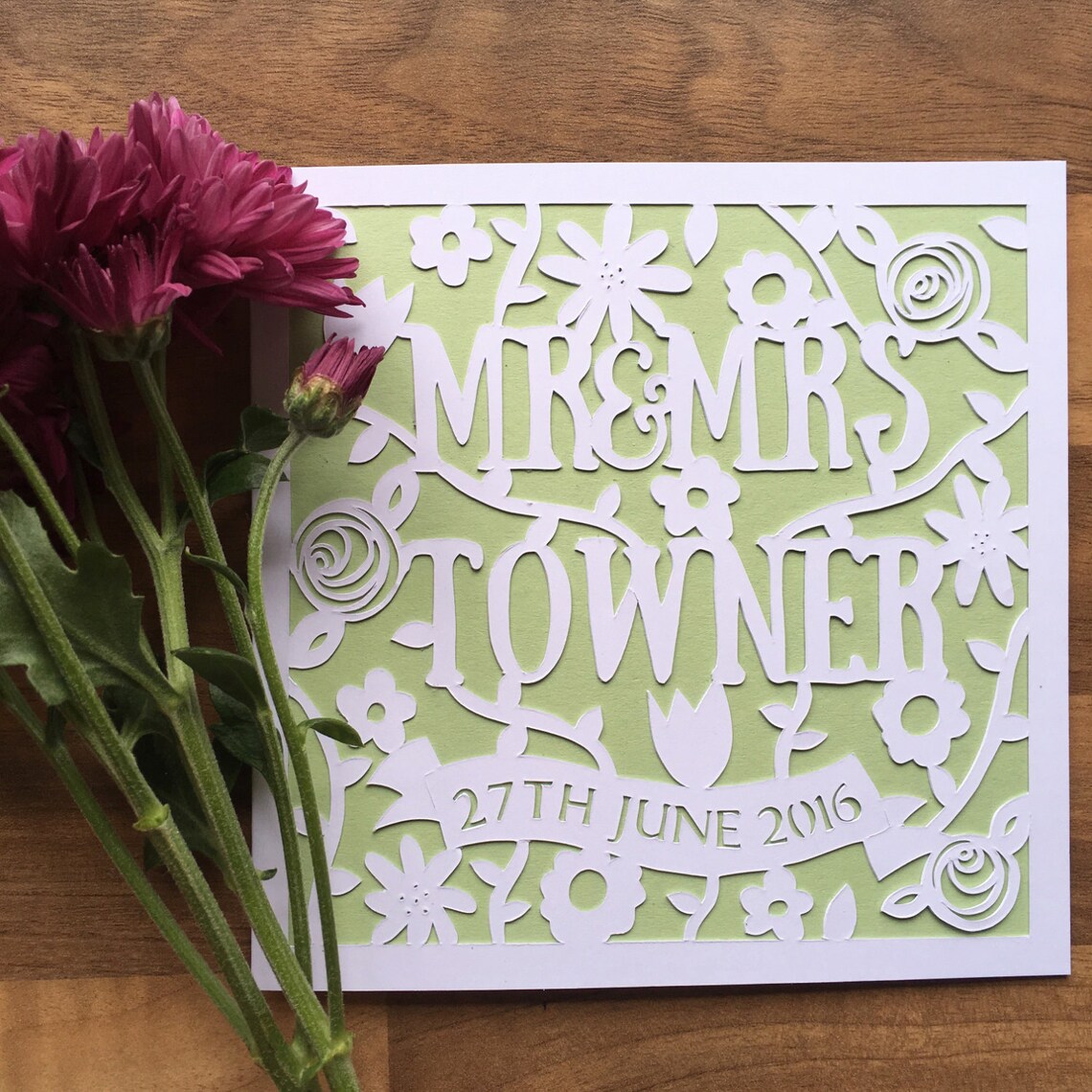 Personalised Wedding Card Papercut | Etsy