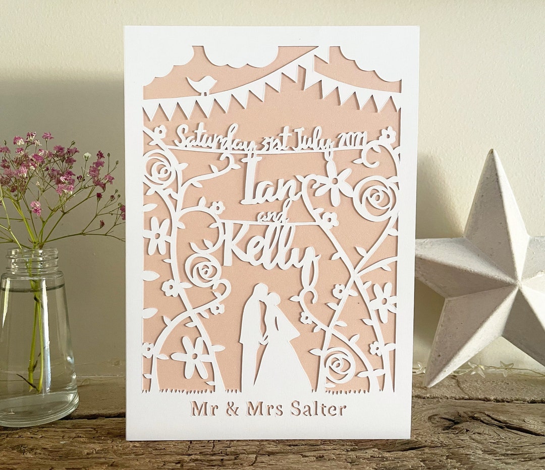 Personalised Wedding Card Papercut Anniversary - Etsy