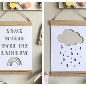 Somewhere Over the Rainbow Wall Hanging Papercut Poster Hanger Boy Girl ...