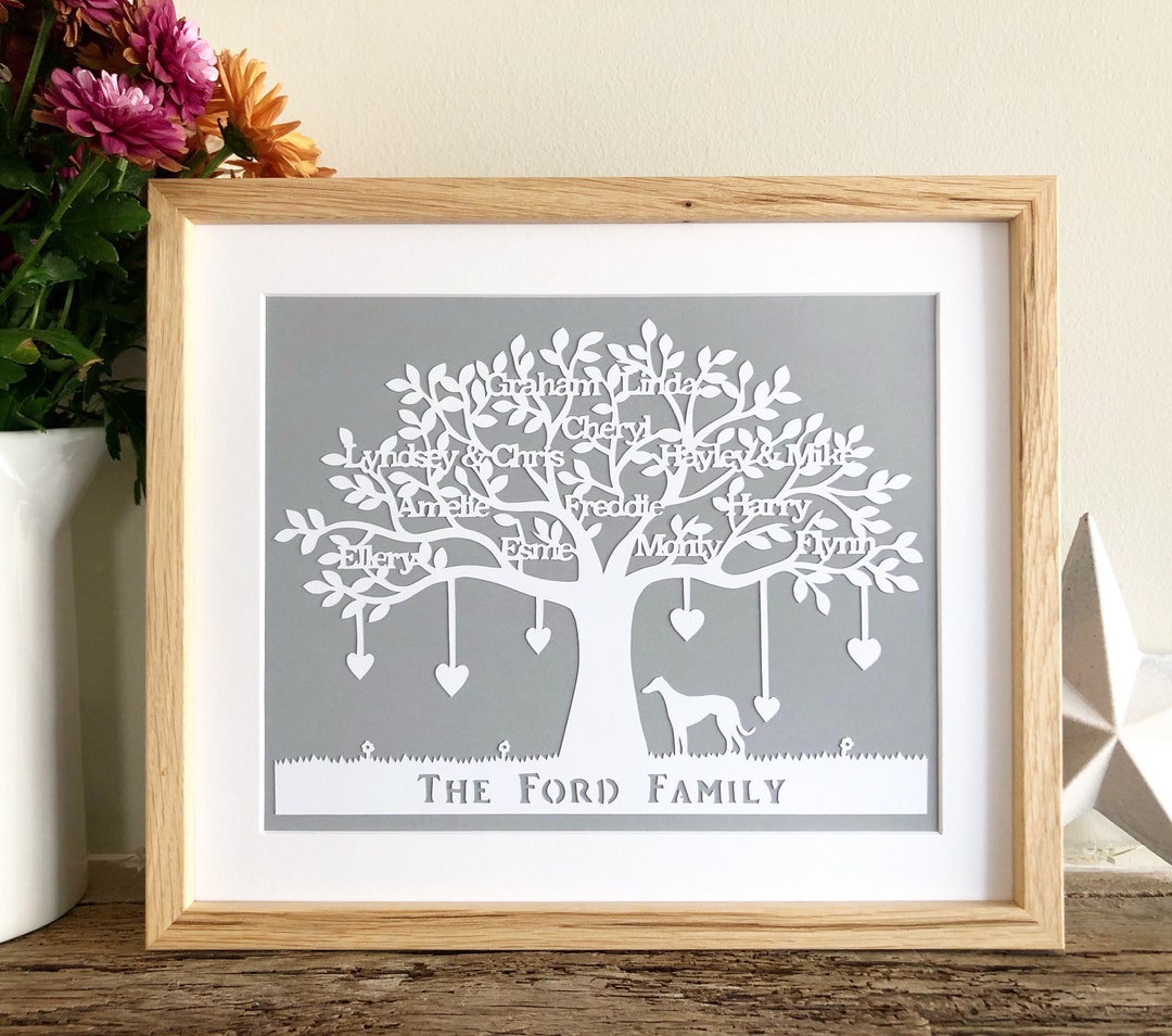 Personalised Gift Family Tree Papercut - Etsy