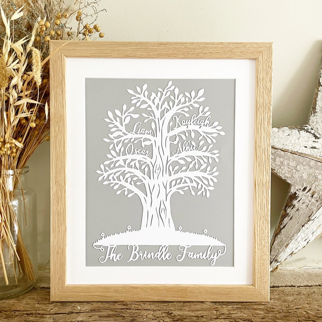 Personalised Gift Family Tree Papercut - Etsy