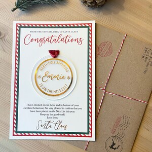 Personalised Nice List Medal & Certificate Santa Claus Christmas Eve ...