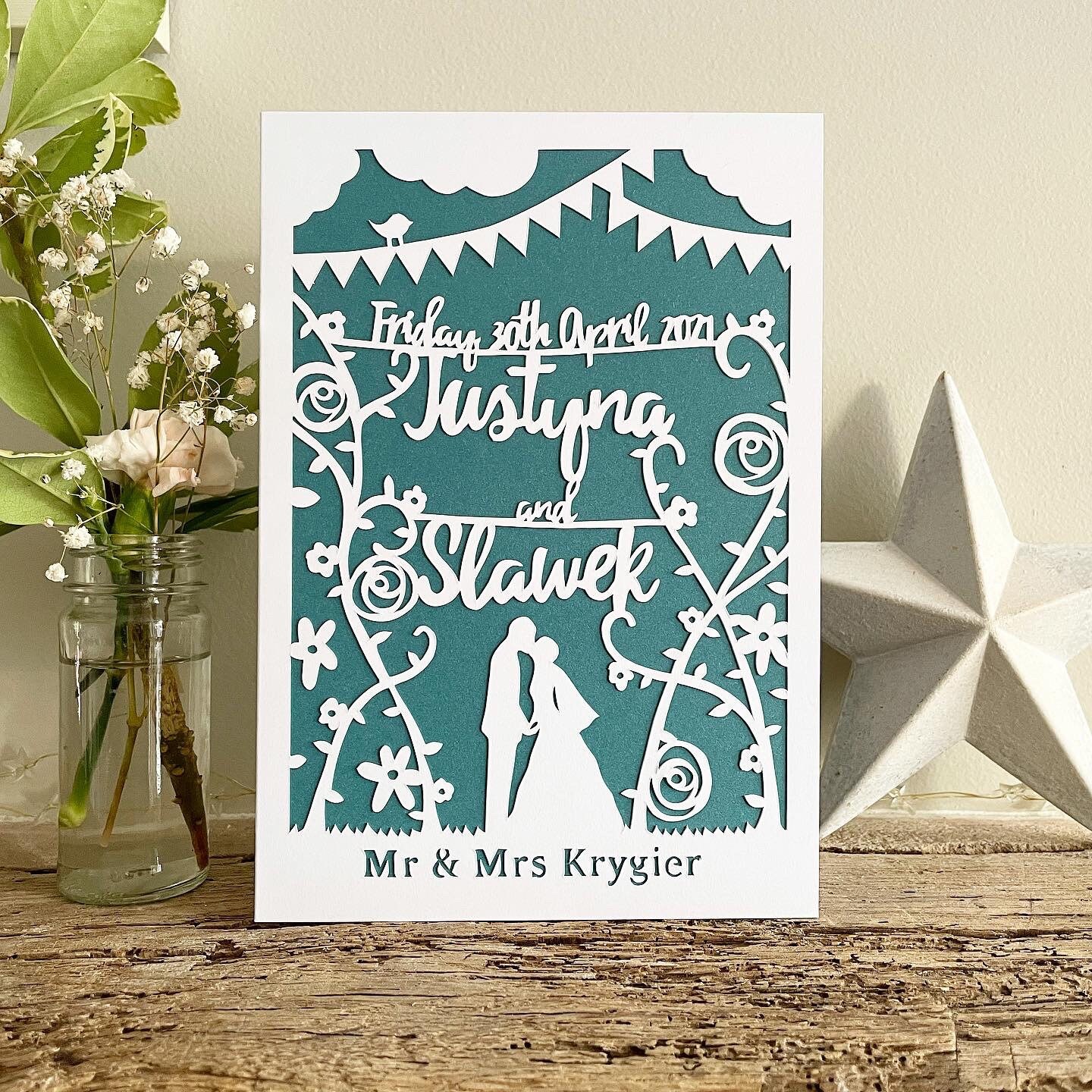 Personalised Wedding Card Papercut Anniversary | Etsy