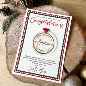 Personalised Nice List Medal & Certificate Santa Claus Christmas Eve ...