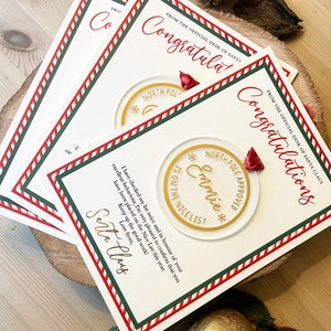 Personalised Nice List Medal & Certificate Santa Claus Christmas Eve ...