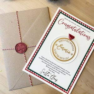 Personalised Nice List Medal & Certificate Santa Claus Christmas Eve ...