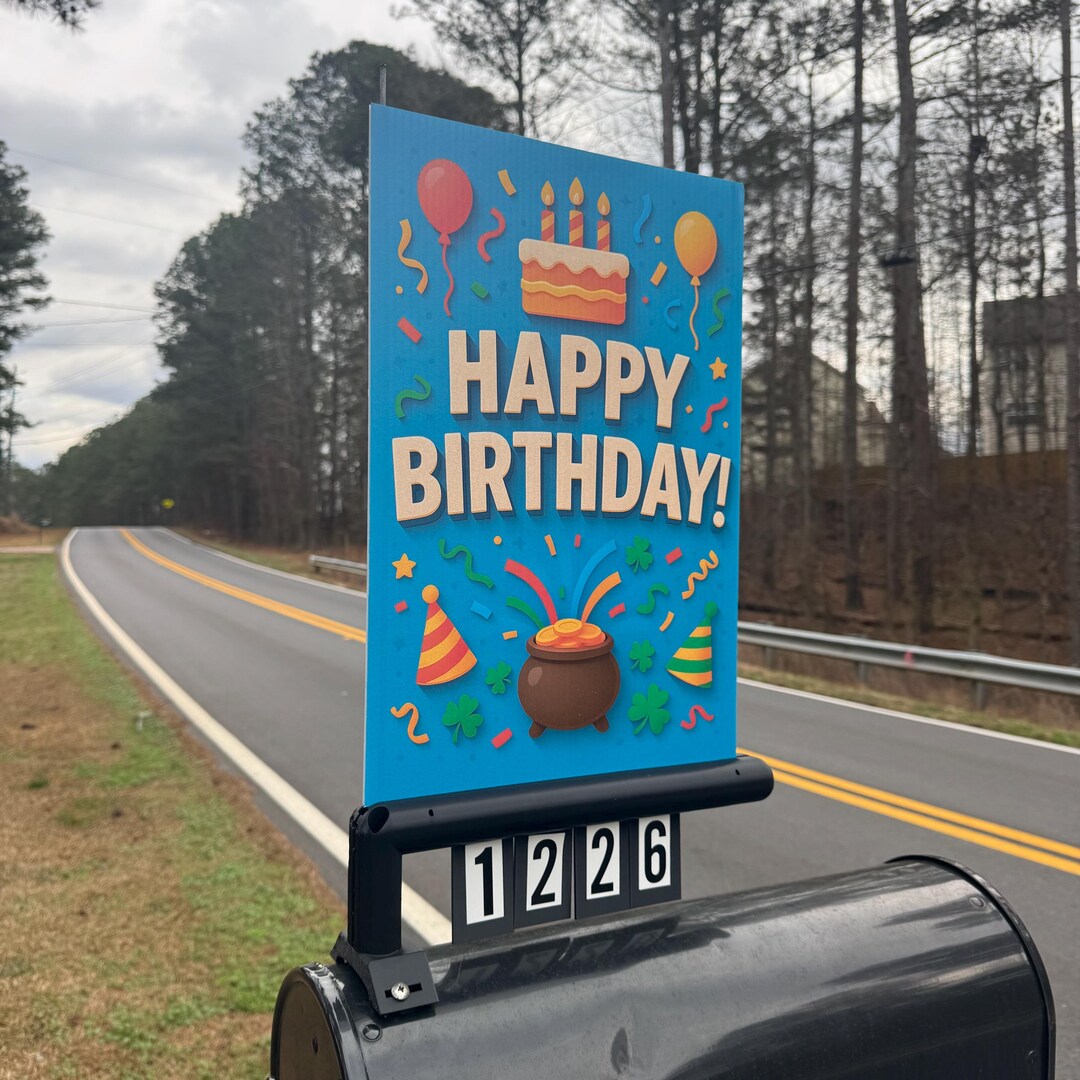 Reusable Happy Birthday Mailbox Sign, Outdoor Yard Decor - Etsy