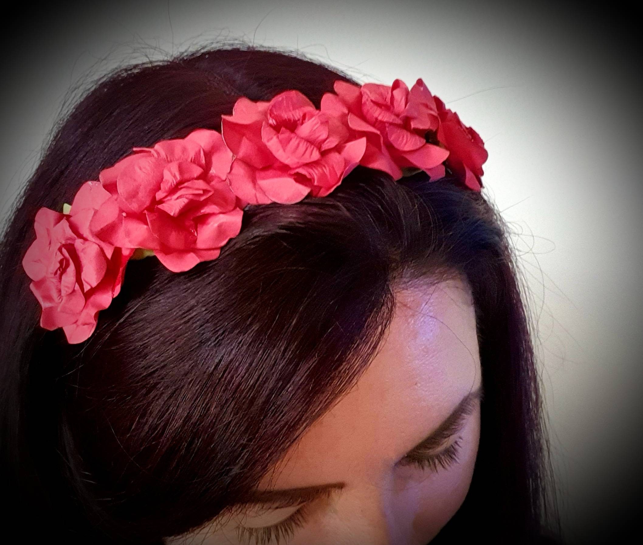 Red Rose Crown Tiara Bride Tiara Bridesmaid Tiara Wedding - Etsy UK