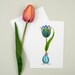 Tulip Flower Card Spring Flower Card Tulip Bulb Blue Tulip - Etsy