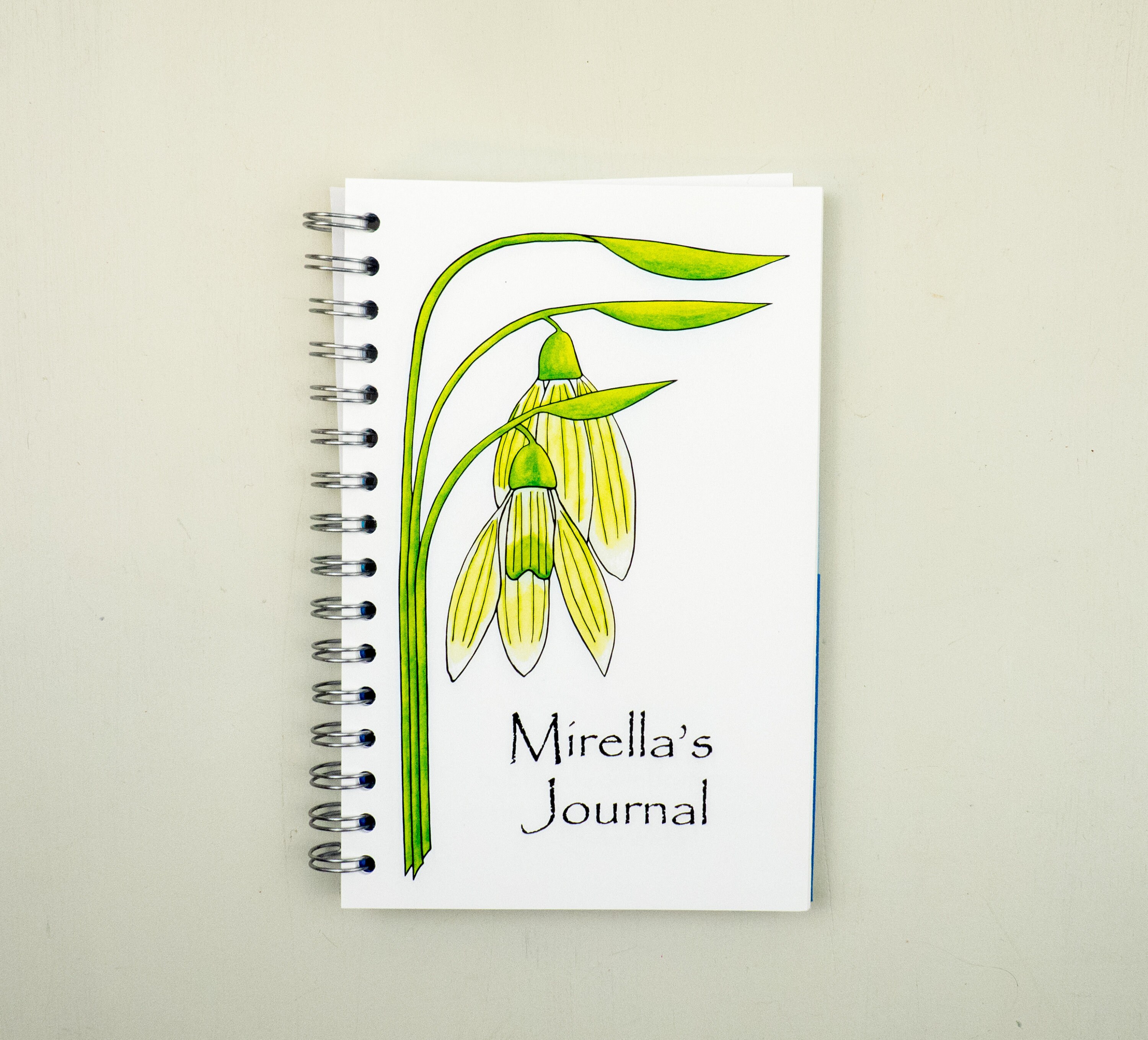 Snowdrop Journal Notebook With Pockets Spring Flower Journal - Etsy
