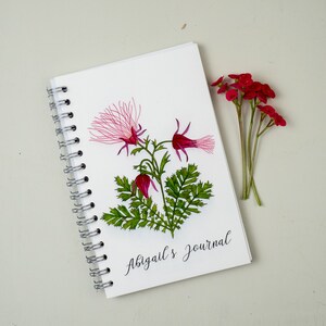 Prairie Smoke Flower Journal Notebook With Pockets, Blank Prairie ...