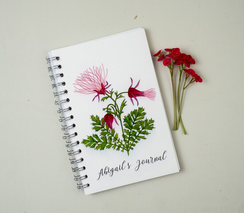 Prairie Smoke Flower Journal Notebook With Pockets Blank - Etsy