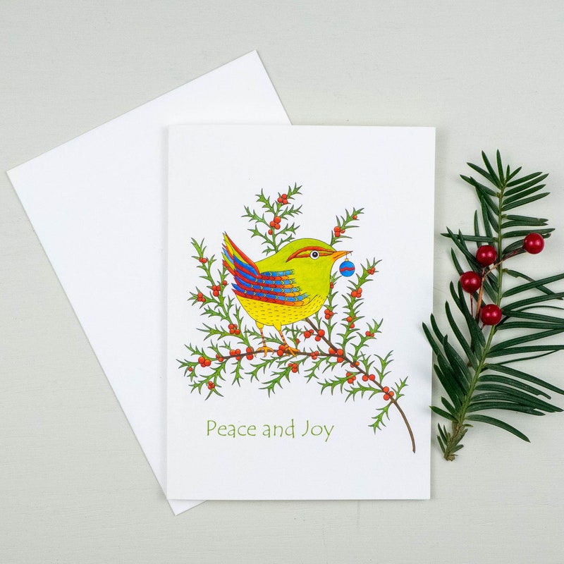 Bird Christmas Card - Etsy