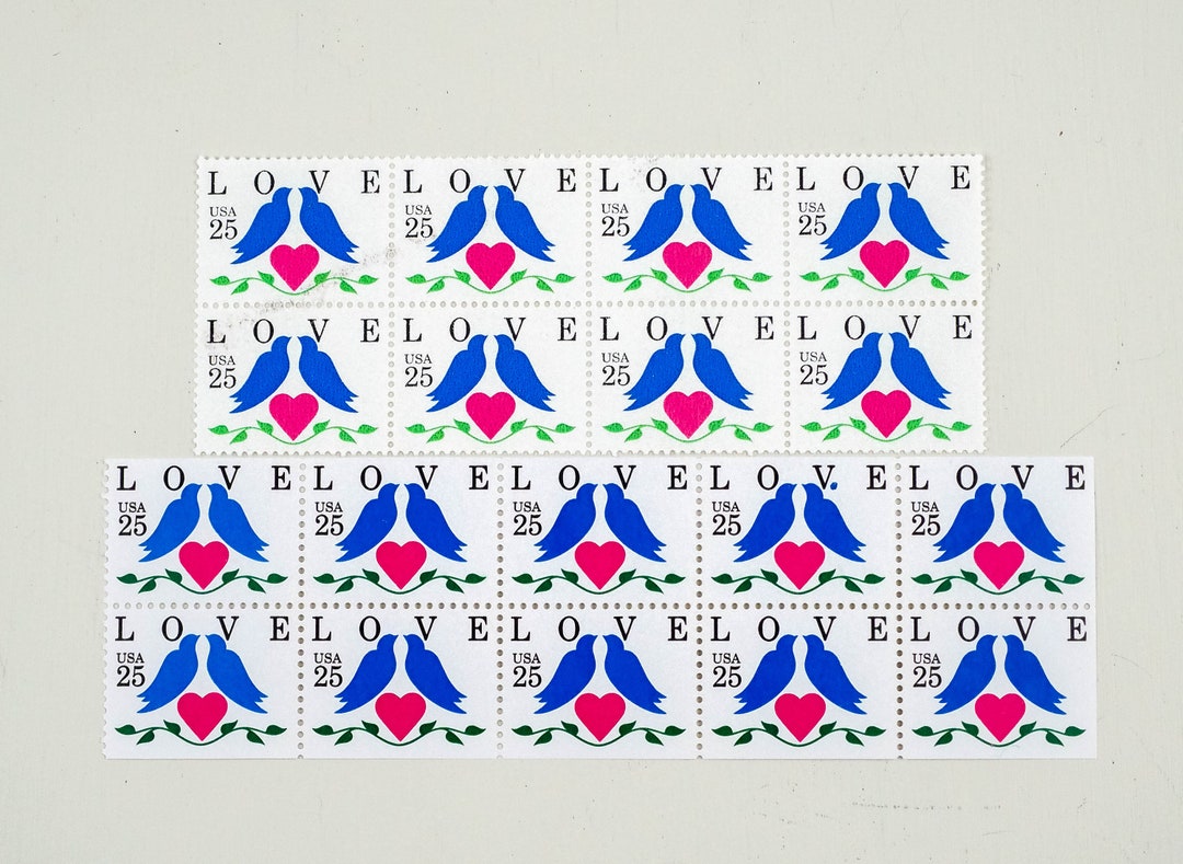 25 Blue Bird Stamp Set, Love Birds, 'true Blue' Love Stamps, Love ...