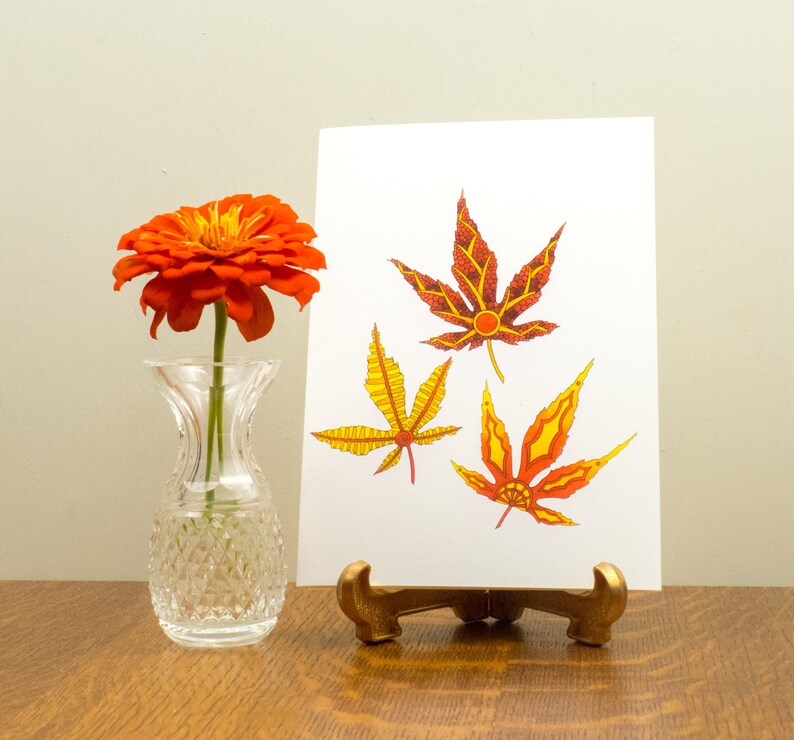 Japanese Maple Leaf Card Card for Fall Autumn Leaves - Etsy