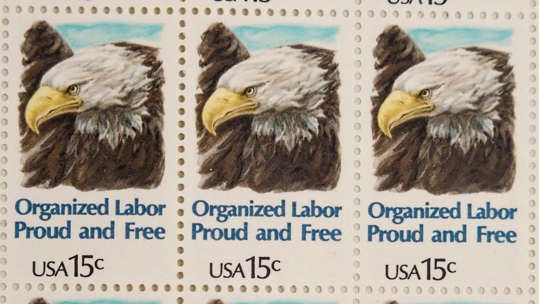 50 Bald Eagle Stamps, Organized Labor Postage, Bird of Prey Stamps ...