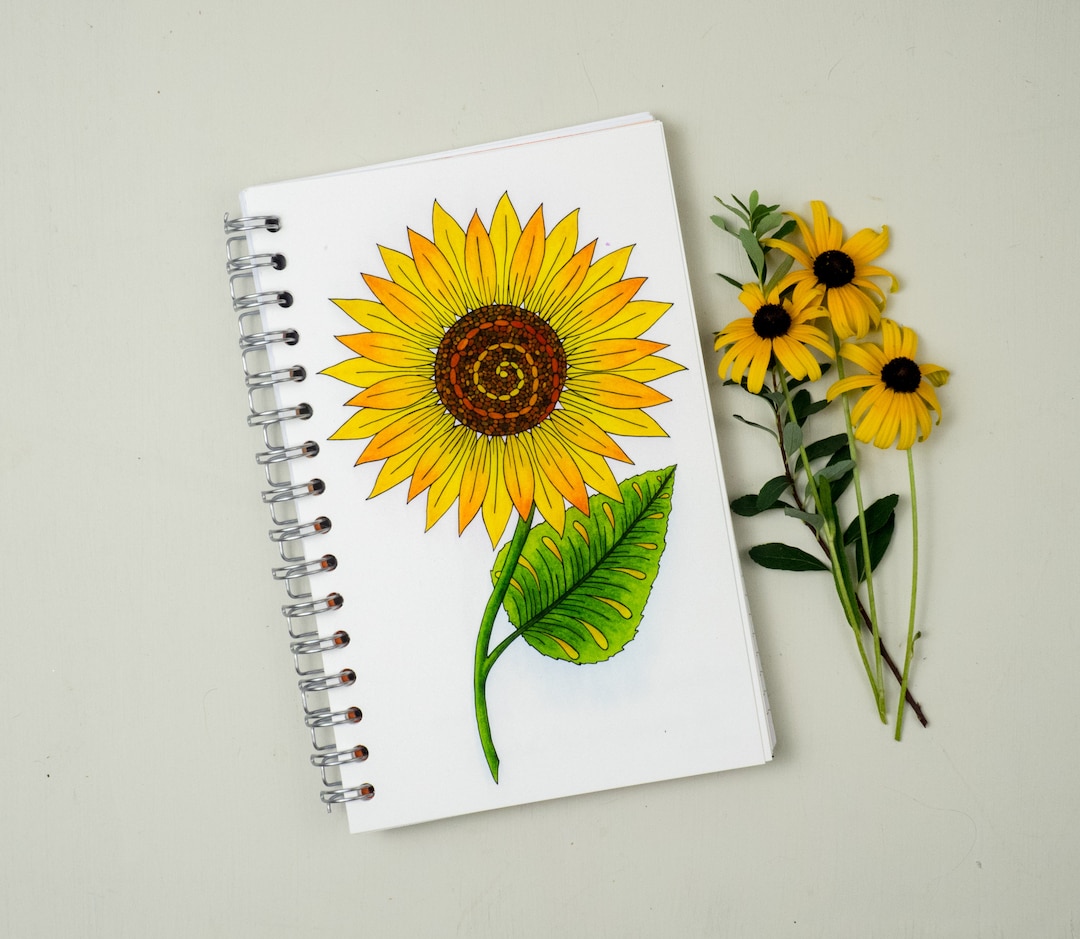 Personalized Sunflower Journal: Blank Notebook With Pockets & Helen ...