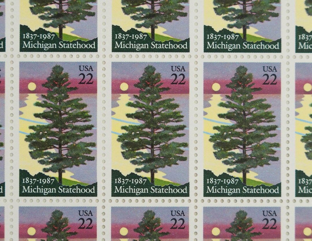 25 Michigan State Stamps, Great Lakes Postage, Lakeside Wedding ...