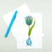Tulip Flower Card Spring Flower Card Tulip Bulb Blue Tulip - Etsy