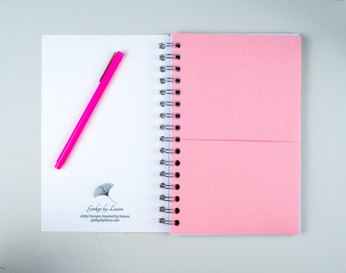 Prairie Smoke Flower Journal Notebook With Pockets Blank - Etsy