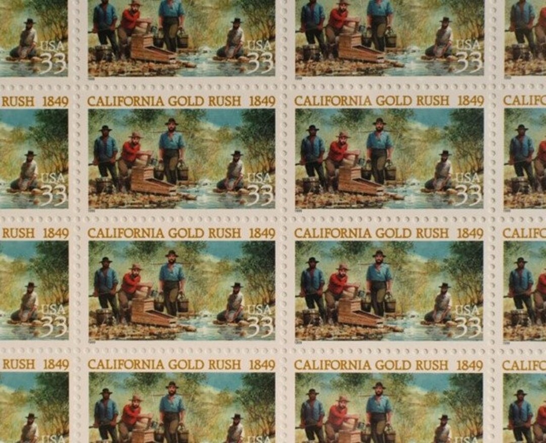 20 California Gold Rush Stamps, California Wedding, San Francisco ...