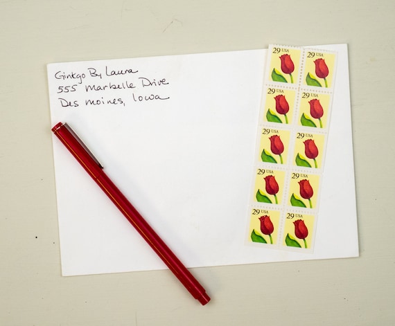 20 Vintage Red Tulip Postage Stamps Tulip Flower Stamps Red | Etsy