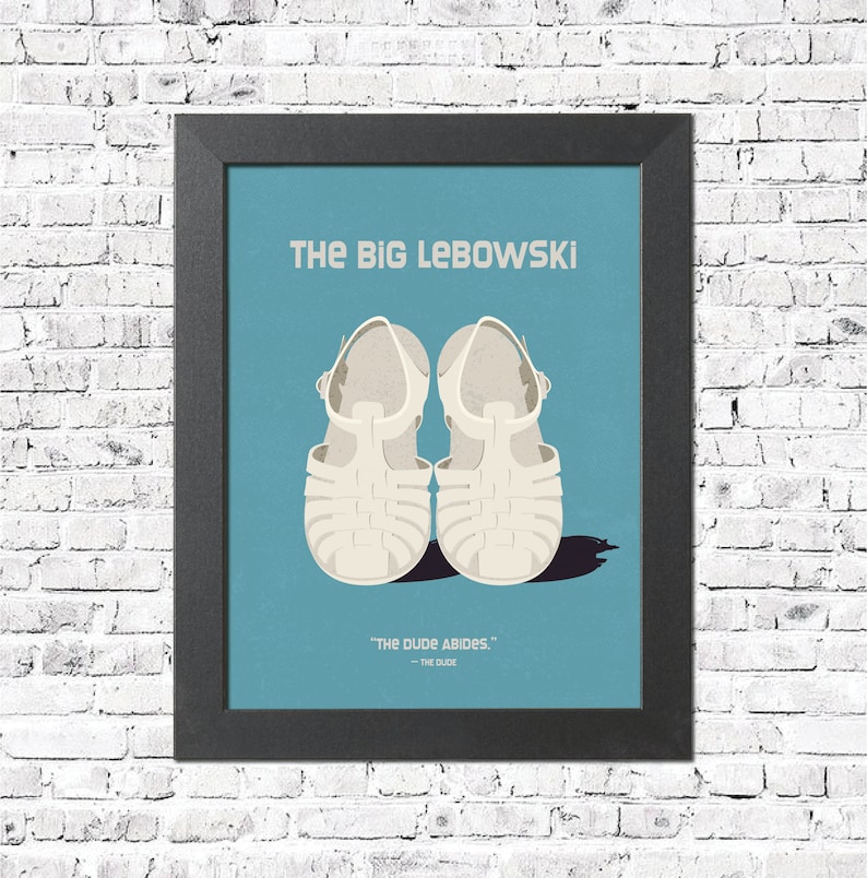 The Big Lebowski Poster – Minimalist Jelly Shoes Print With “the Dude ...