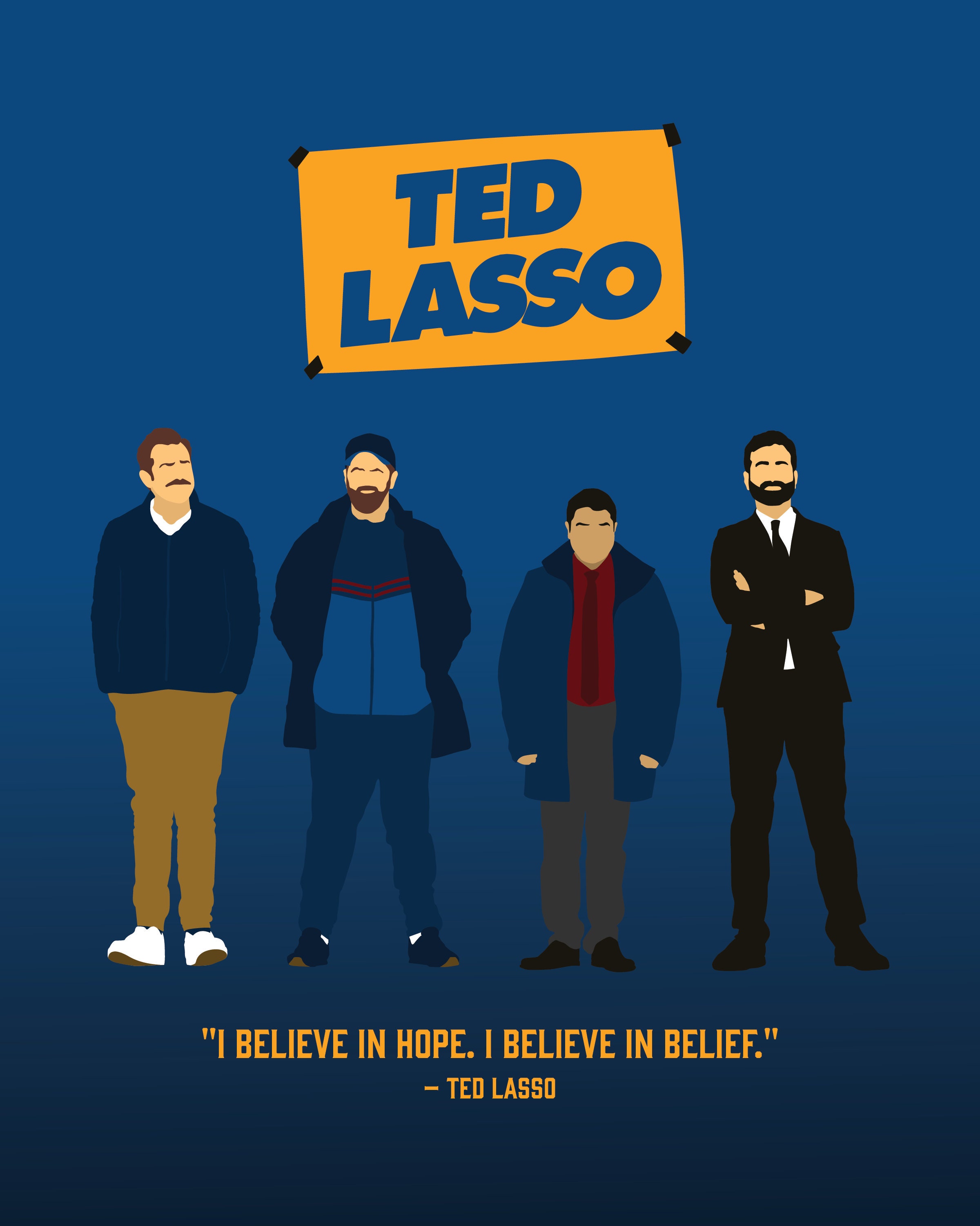 Ted Lasso Minimalist TV Poster Print Ted Lasso Coach Beard - Etsy
