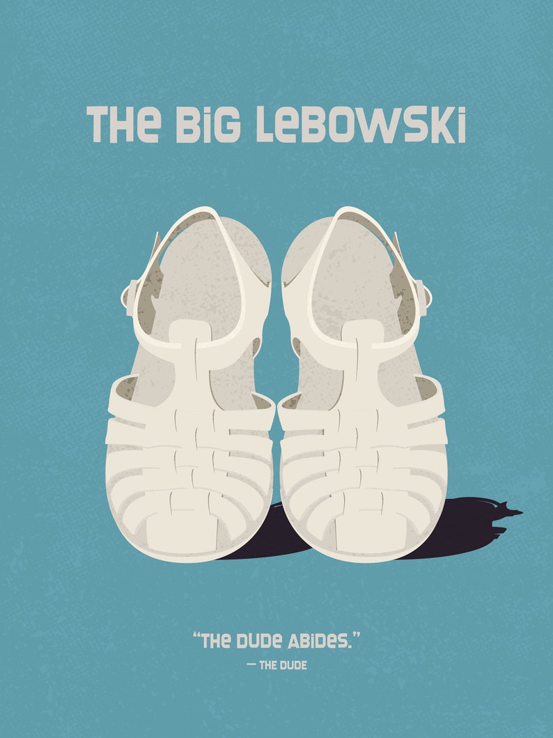 The Big Lebowski Poster – Minimalist Jelly Shoes Print With “the Dude ...