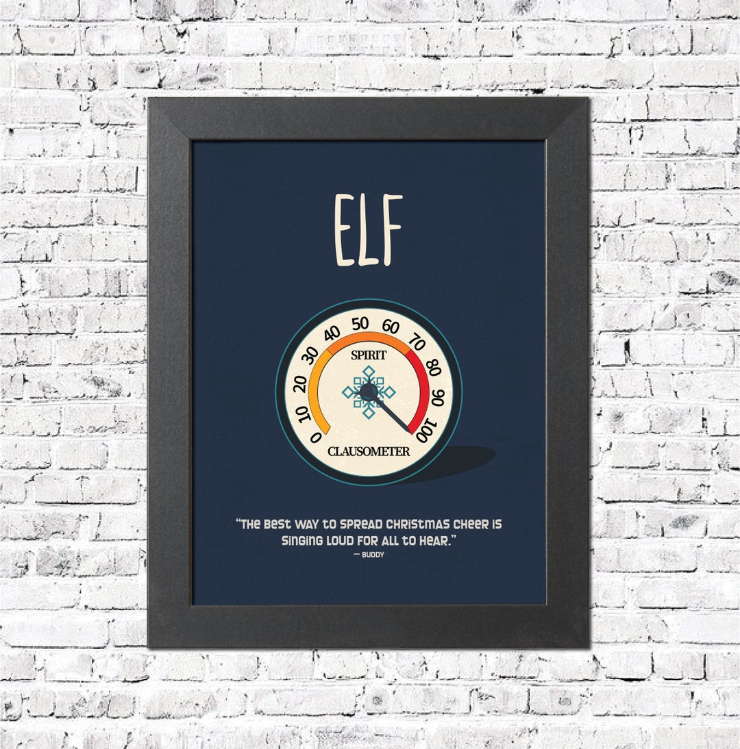 Elf Inspired Minimalist Movie Poster Print- Clausometer, With Buddy the ...