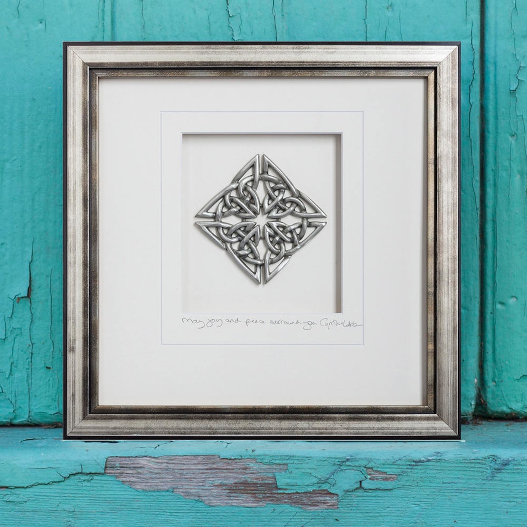 Celtic Knot Diamond, May Joy and Peace Surround You, Pewter, Framed, 9 ...