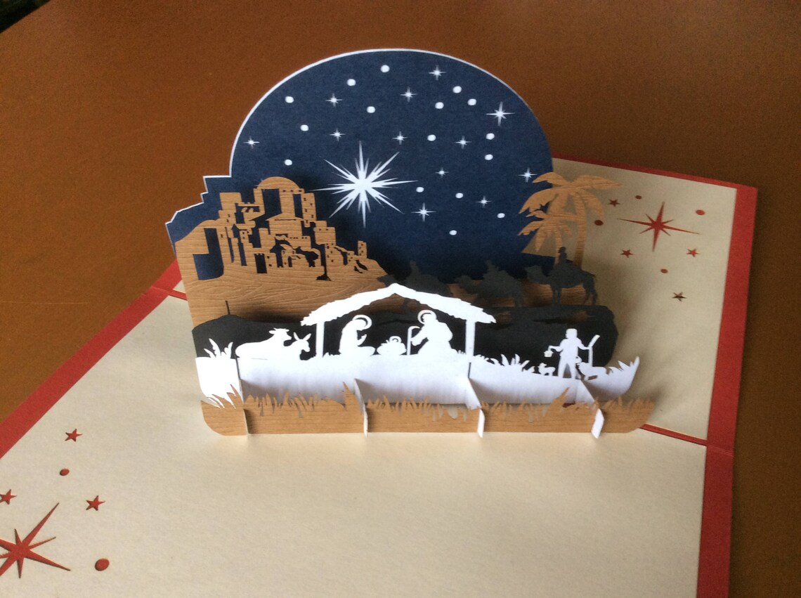 CHRISTMAS CRIB Pop up Card - Etsy