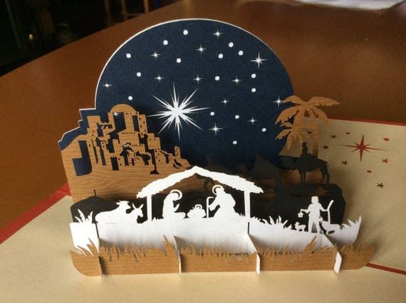 CHRISTMAS CRIB Pop up Card | Etsy