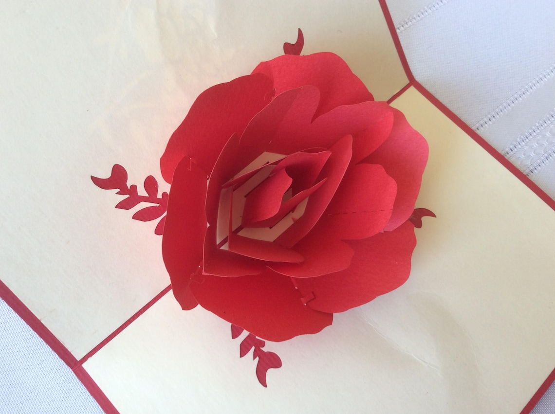 ROSE Pop-up Card - Etsy
