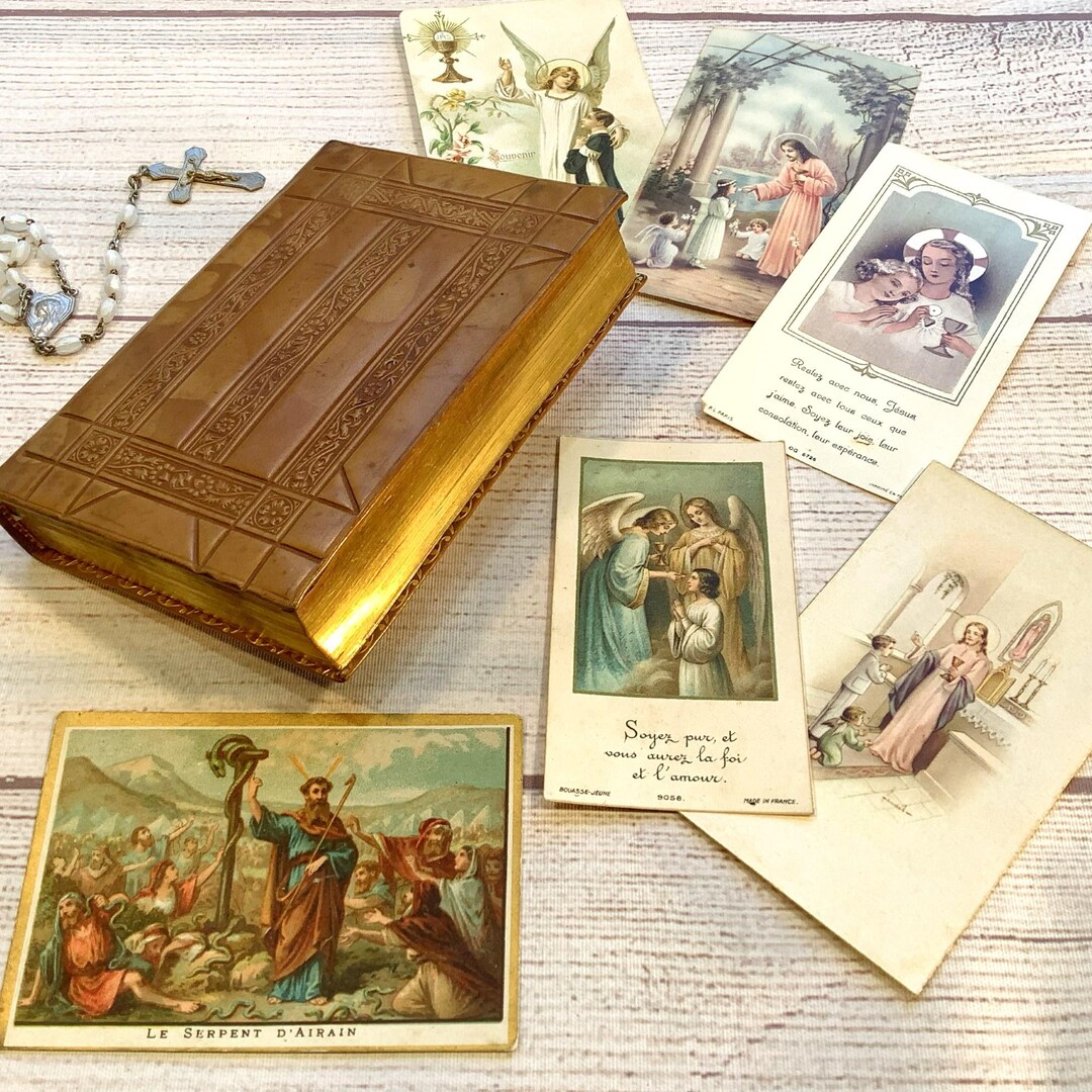 1911 Small French Illustrated Missel, Vintage Parishioner's Prayer Book ...