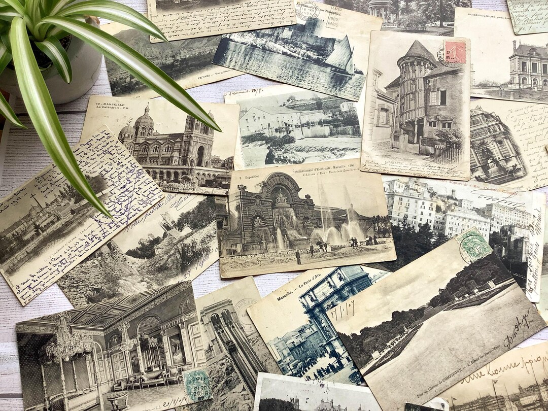 Vintage French Postcards Packs of 6 – Handwritten With Stamps ...