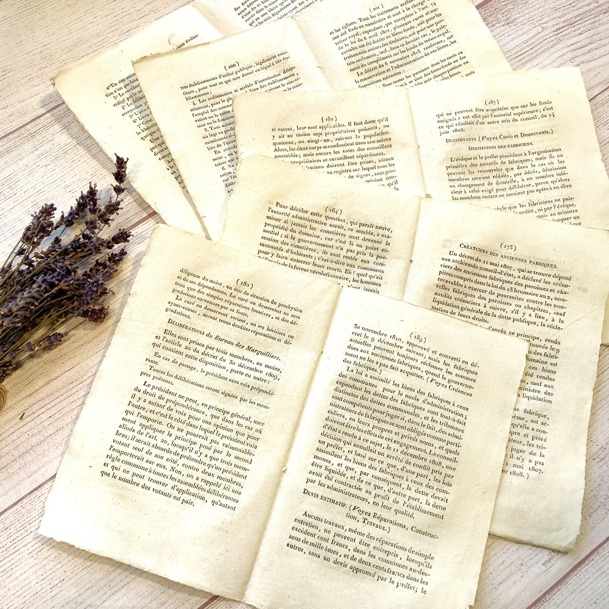 French Cotton Rag Paper Pack, Early 1800s – 15 Double Pages From 3 ...