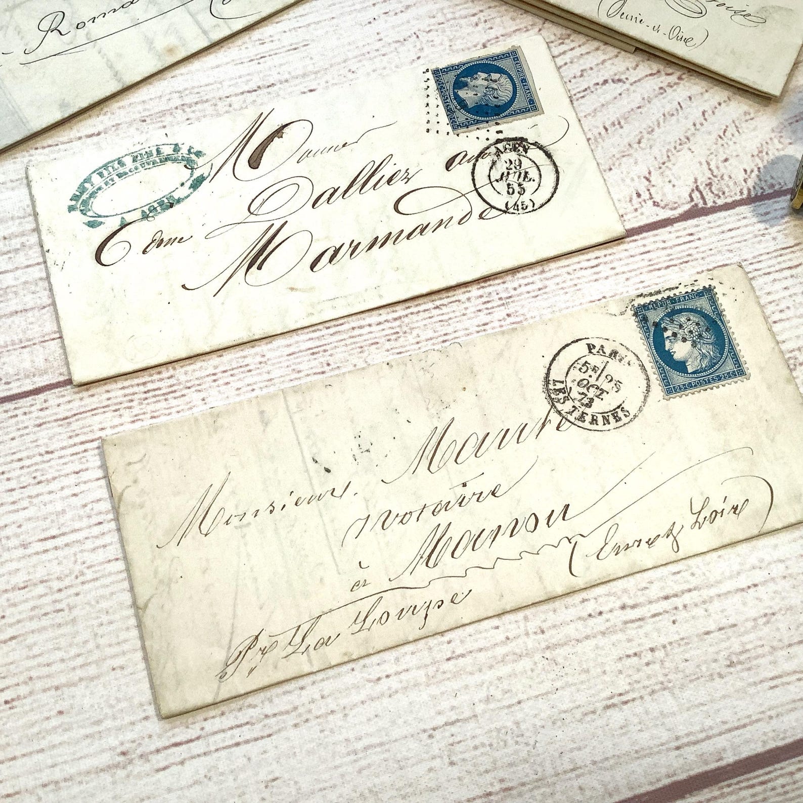 4 Antique French Folded Letters 1800s – Handwritten Postal History With ...