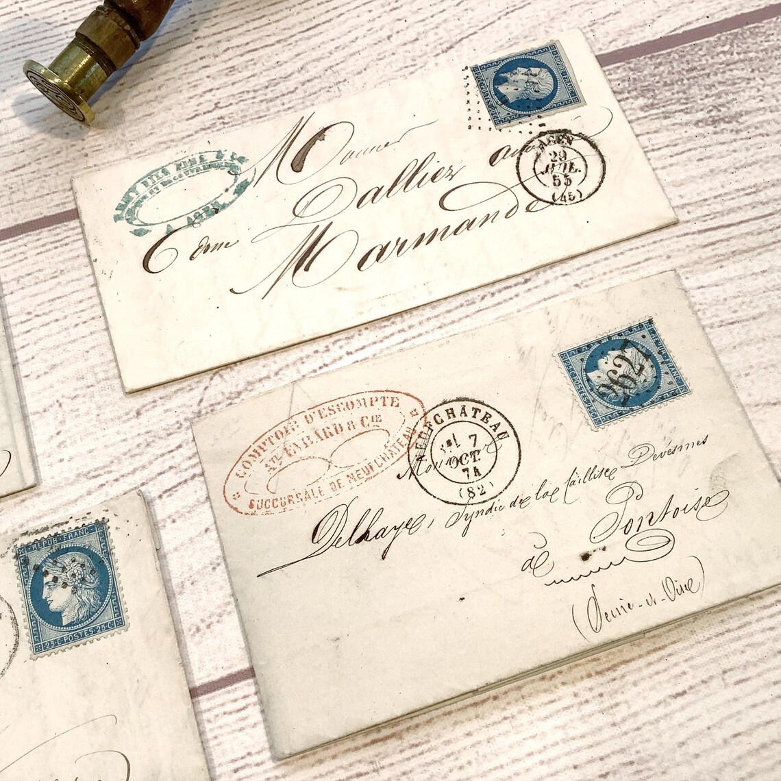 4 Antique French Folded Letters 1800s – Handwritten Postal History With ...