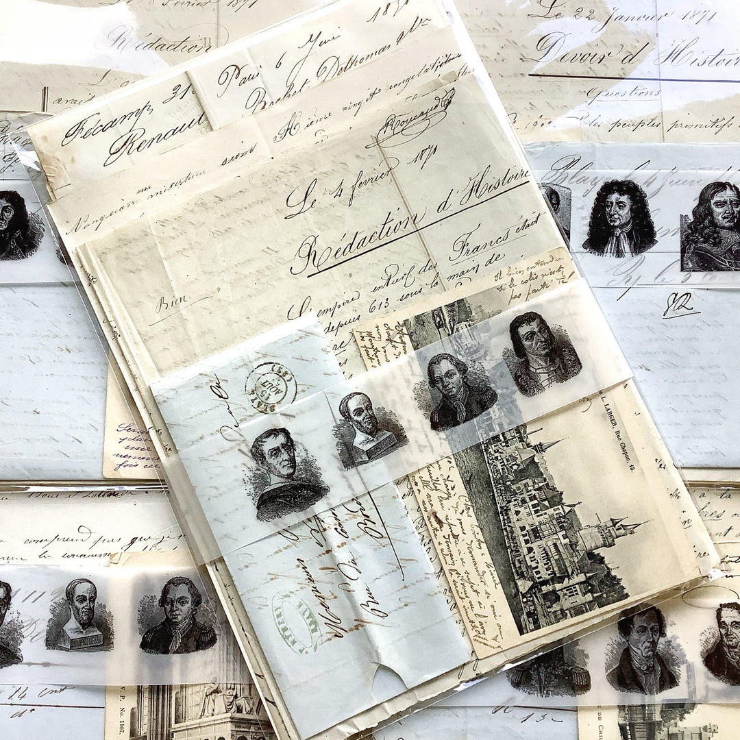 Antique French Handwritten Papers, 1880s to Early 1900s, Authentic ...