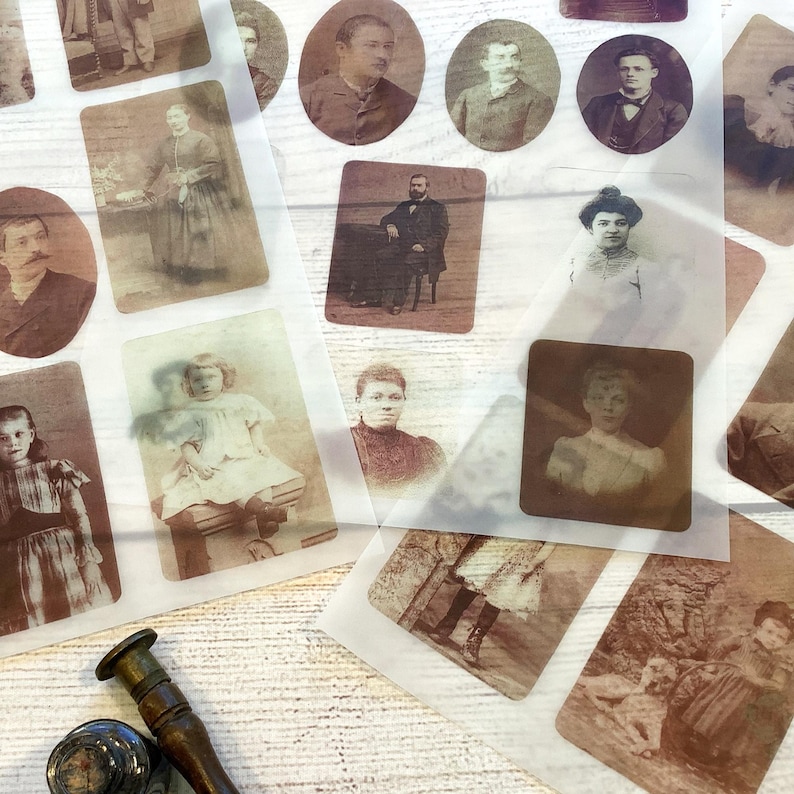 Translucent Sepia Vintage Portraits on Vellum– Perfect for Layering ...