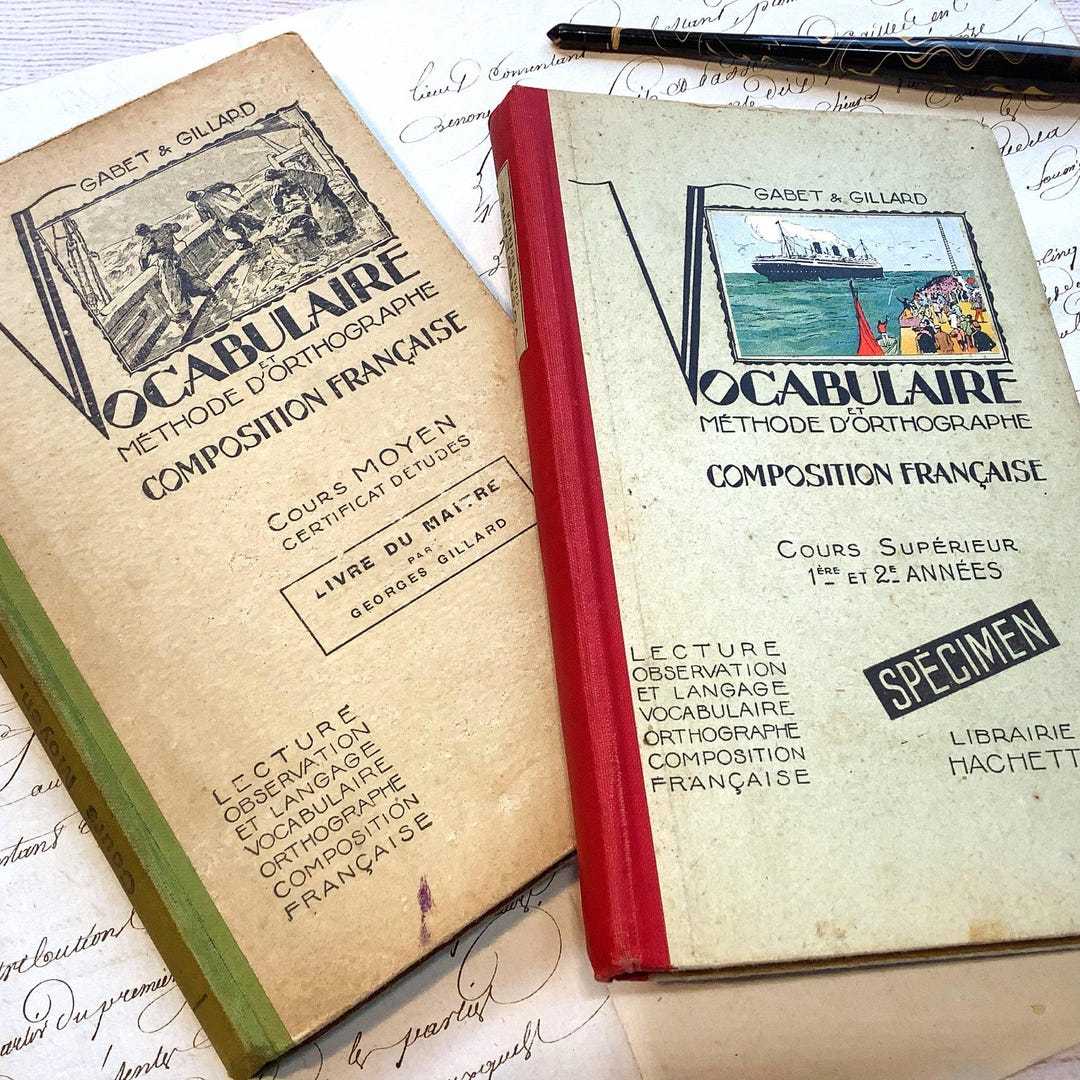 Set of 2 Delightful Antique French Children’s Books, Illustrated ...