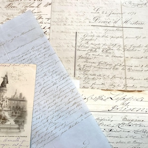 Antique French Handwritten Papers, 1880s to Early 1900s, Authentic ...