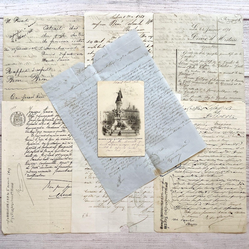 Antique French Handwritten Papers, 1880s to Early 1900s, Authentic ...
