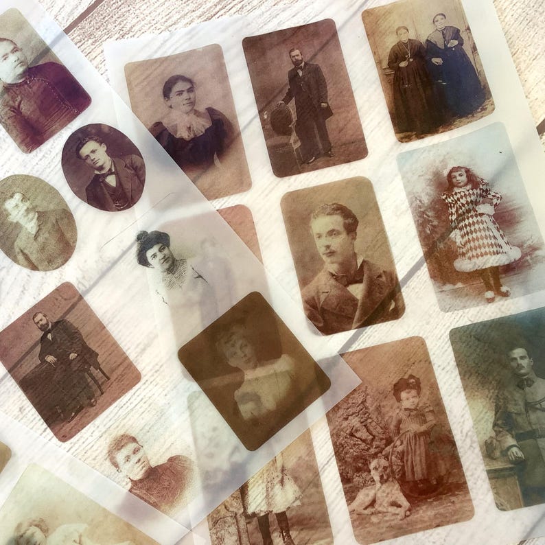 Translucent Sepia Vintage Portraits on Vellum– Perfect for Layering ...