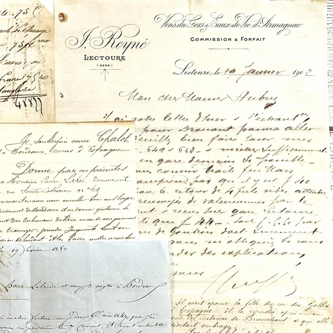 Antique French Handwritten Letters and Documents Bundle (1800s- Early ...